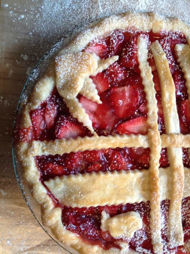 Strawberry Pie ~ Sweet Strawberries, Buttery Pie Crust & Maple Syrup!