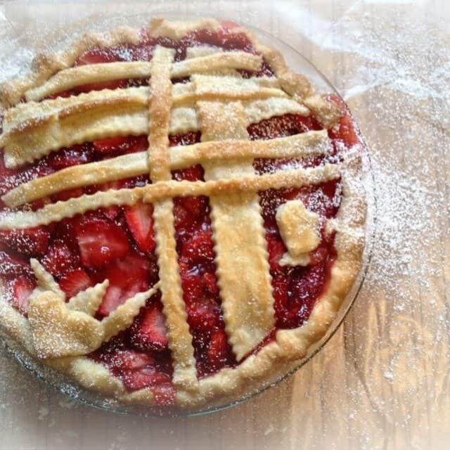 Strawberry Pie ~ Sweet Strawberries, Buttery Pie Crust & Maple Syrup!