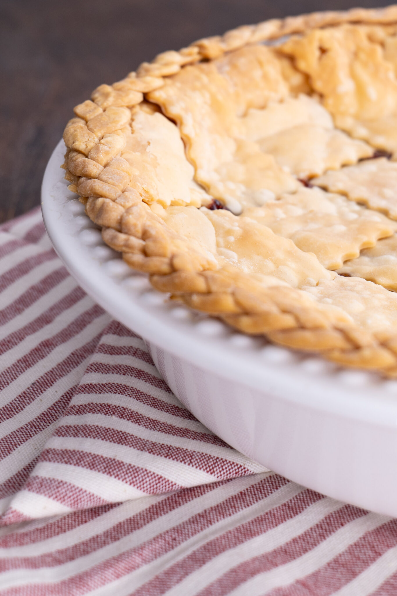 Grandma's Cherry Pie Made With Frozen Sweet Cherries & Buttery Pie Crust